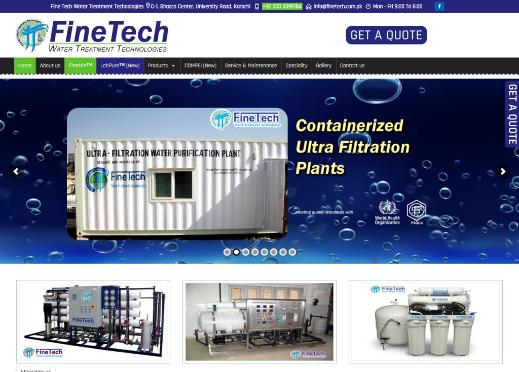 FineTech Water Treatment - AISH TYCOONS || PK's NO. 1 WEB DEVELOPMENT ...